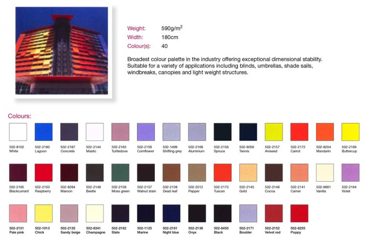 Ferrari 502 Vinyl | Malibu Shade Sails